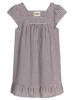 OMNES Gingham-print Mini Dress - Chocolate Gingham