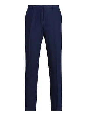 Polo Ralph Lauren Tapered-leg Regular-fit Linen Trousers - Navy