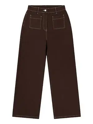 OMNES Wide-leg High-rise Jeans - Brown