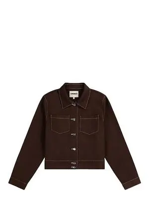 OMNES Cotton Contrast-stitch Jacket - Brown
