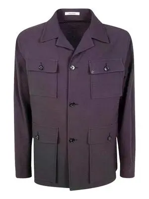Tagliatore Seersucker Multi-pocket Jacket - Purple
