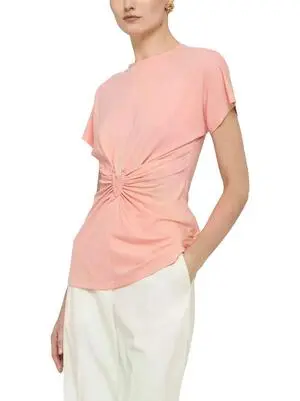 NISSA Knot-detail T-shirt - Pink