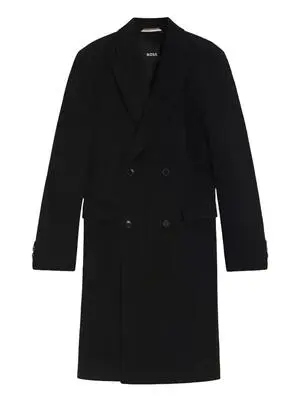 BOSS Double-breasted Coat - Black