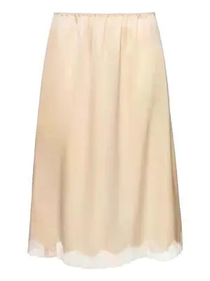 Magda Butrym Midi Skirt With Lace Trim - Neutrals