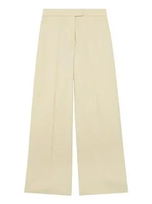 REISS Silk And Wool Wide-leg Trousers - Cream