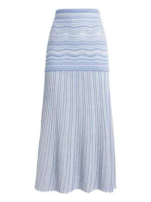 SANDRO Sandro Paris Metallised Maxi Skirt With Glittering Stripes