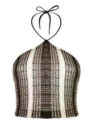 Missoni Striped Halterneck Knit Top - Black