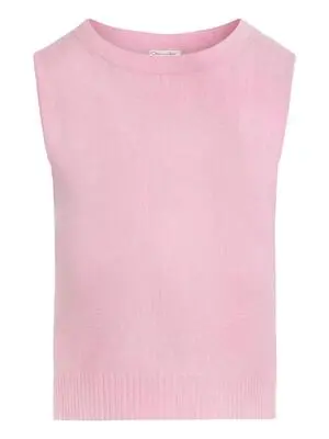 Oscar De La Renta Cropped Wool Tank Top - Pink