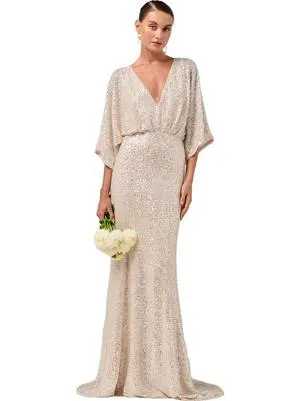 BWLDR Isla Sequin Gown - Champagne Sequin