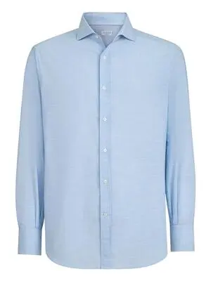 Brunello Cucinelli Cotton Oxford Shirt - Blue
