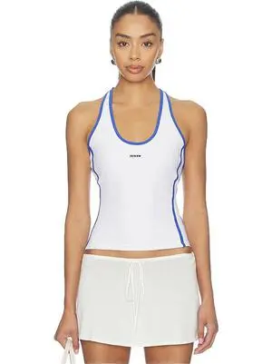 Ksubi Sott Idol Racer Tank Top - White & Blue
