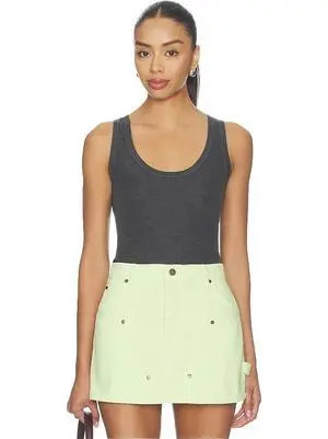 Renggli Scoop Neck Rib Tank - Graphite