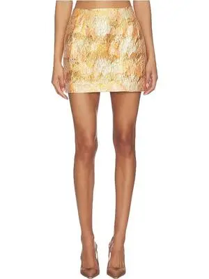 Renggli Brocade Mini Skirt With Metallic Threading - Nectar