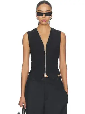 Alexander Wang Tailored Zipper Vest - Black