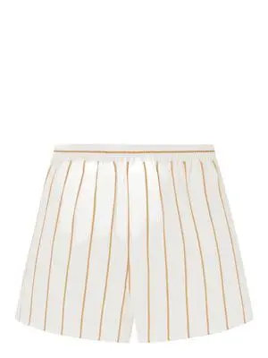Staud Rove Striped Cotton-blend Shorts - Neutrals