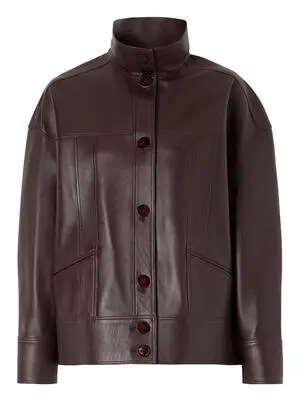 Galvan Paneled Leather Jacket - Brown