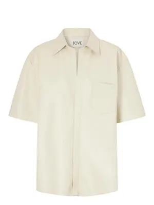 Tove Jiayun Leather Shirt - Neutrals