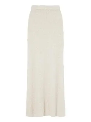 THE ELDER STATESMAN Ella Silk, Cashmere And Linen-blend Maxi Skirt - Neutrals