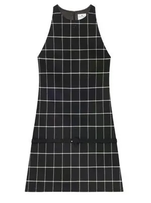 COURREGES Checked A-line Mini Dress - Black