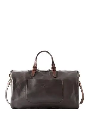 BLEU DE CHAUFFE Full-grain Leather Weekend Bag - Brown