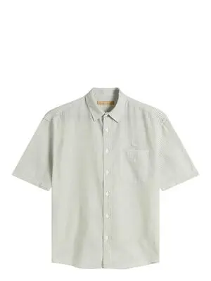 FRIZMWORKS Og Stripe Seersucker Short Sleeve Shirt - Green
