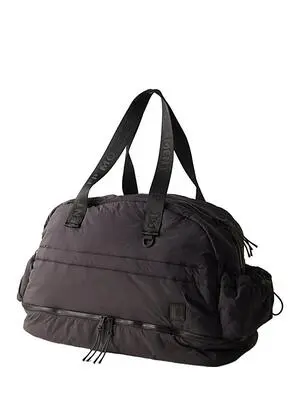 Free People FP Movement Cinched Up Puffy Bowler Duffle Bag Black