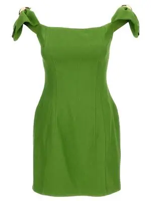 Elisabetta Franchi Linen-blend Mini Dress - Verde