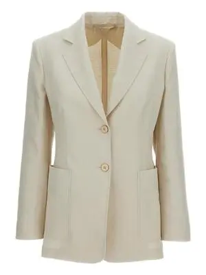 Max Mara Volonta Single-Breasted Blazer Beige