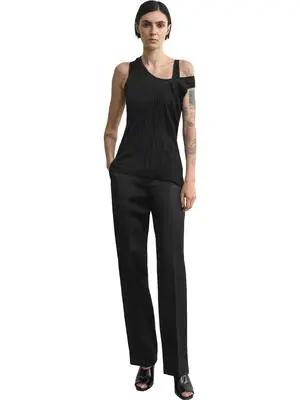 TOTEME Crinkled Knit Tank - Black