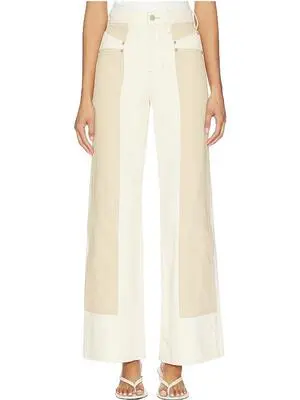Veronica Beard Taylor Wide Leg Jeans - Cream,beige