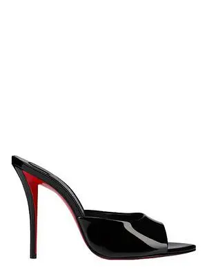 CHRISTIAN LOUBOUTIN Miss Z Mule 100 Patent-leather Heeled Mules - Black