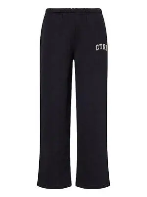 THE COUTURE CLUB Logo-embroidered Straight-leg Cotton Jogging Bottoms - Black