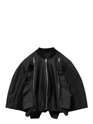 Comme Des Garçons Ruffled Cropped Jacket - Black