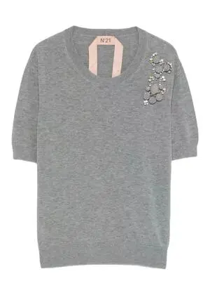 N°21 Embellished Knit Top - Grey