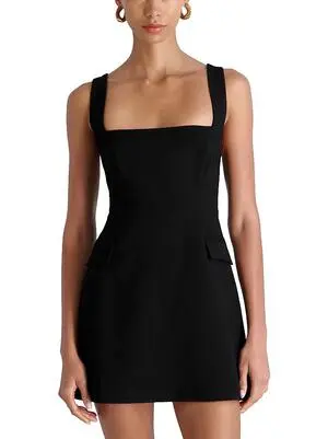 French Connection Whisper Cross Back Halter Mini Dress - Black