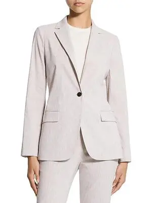 Theory Notched Lapel Staple Blazer Cognac Multi