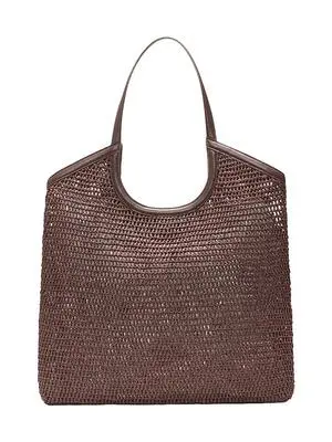 Mz Wallace Crochet Georgica Large Tote Bag - Brown Croc