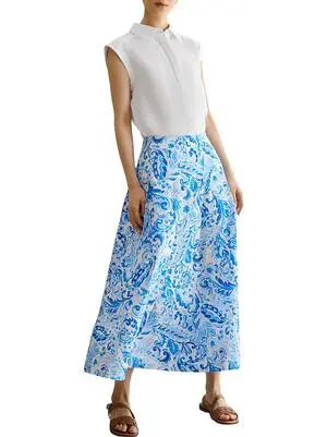 HOBBS LONDON Antonella Printed Skirt - Blue Multi