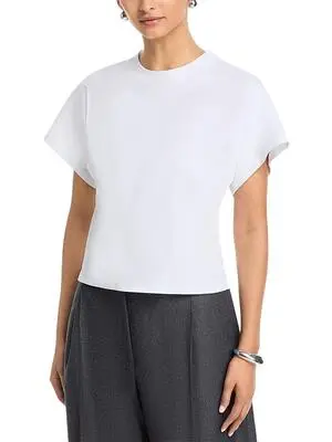 Majestic Filatures Supima Cotton Interlock Semi Relaxed Crewneck Tee - Blanc