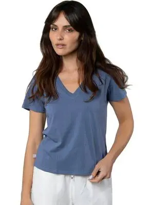 LEISURE LAB LEISURE LAB Supima Cotton V-Neck T-Shirt Sky