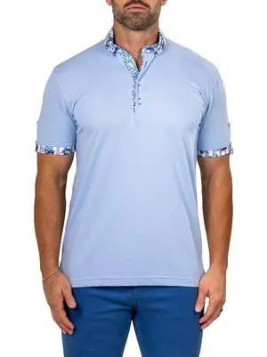 MACEOO Newton Marthyr0026 Button-down Piqué Polo At Nordstrom Blue
