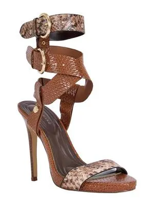 AZALEA WANG Kandinsky Stiletto Sandals - Cognac