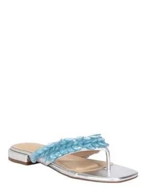 AZALEA WANG Pearlia Flip Flop Silver Multi