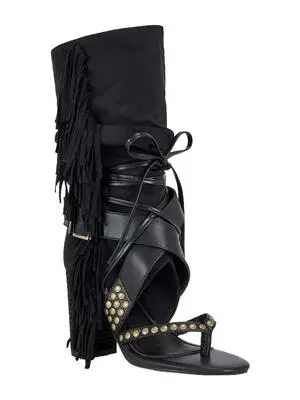 AZALEA WANG Wilano Ankle Cuff Sandal - Black