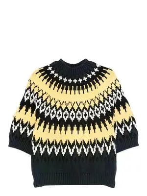 N°21 Patterned Round-neck Sweater - Blue