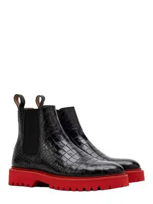 MARC NOLAN Dax Chelsea Boot - Black/red