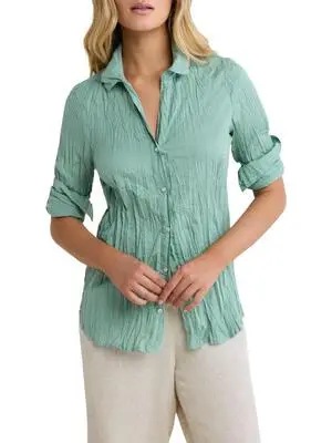 NZ BY NIC AND ZOE Core Cotton Long Sleeve Button-up Shirt - Laurel