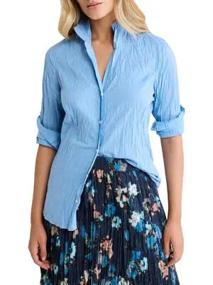 NZ BY NIC AND ZOE Core Cotton Long Sleeve Button-up Shirt - Zephyr