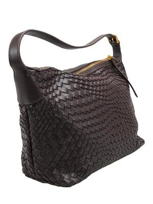 PROLOGUE SHOES Kira Woven Shoulder Bag Brown