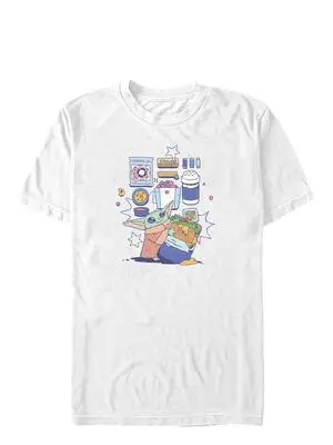 STAR WARS: THE MANDALORIAN AND GROGU The Child Enjoy Your Meal Short Sleeve Graphic T-shirt - White